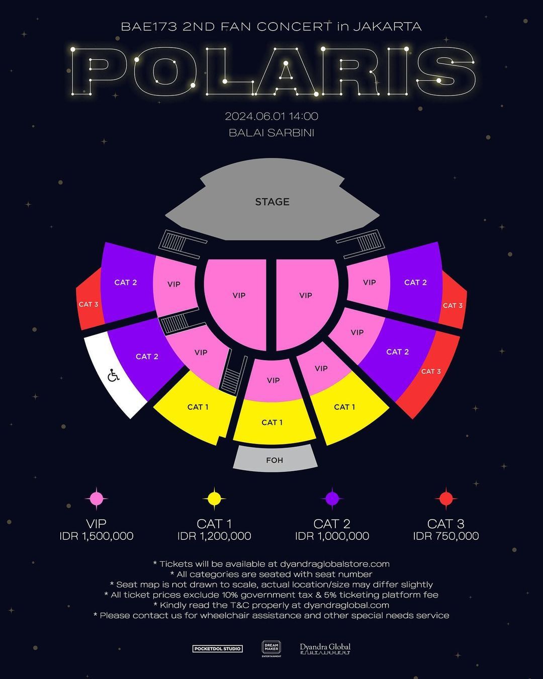 Harga Tiket dan Seat Plan BAE173 2ND FAN CONCERT di Jakarta, Indonesia - Sonora.id