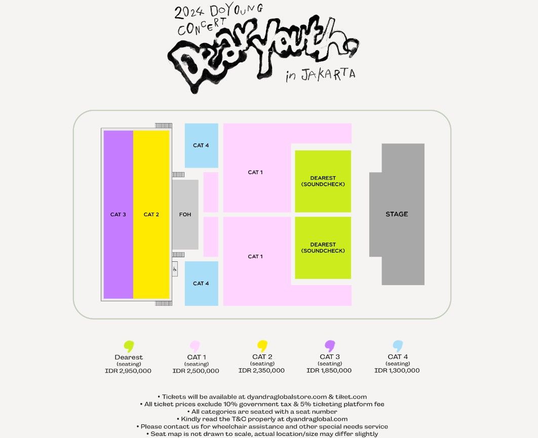 Harga Tiket dan Seat Plan Konser Doyoung NCT Dear Youth 2024 di Jakarta - Sonora.id