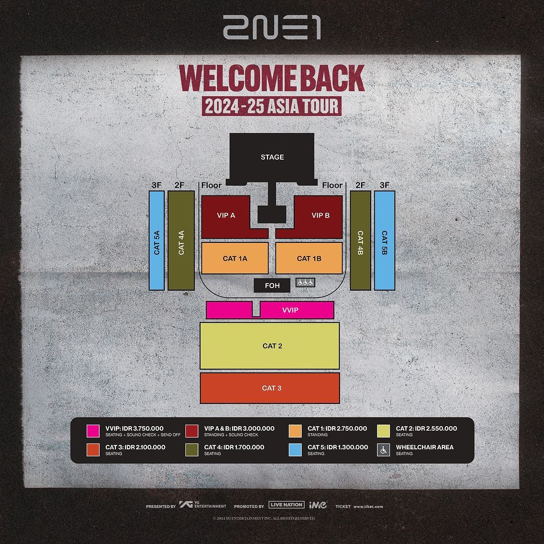 Harga Tiket dan Seat Plan Konser 2NE1 ‘Welcome Back’ 2024 di Jakarta ...
