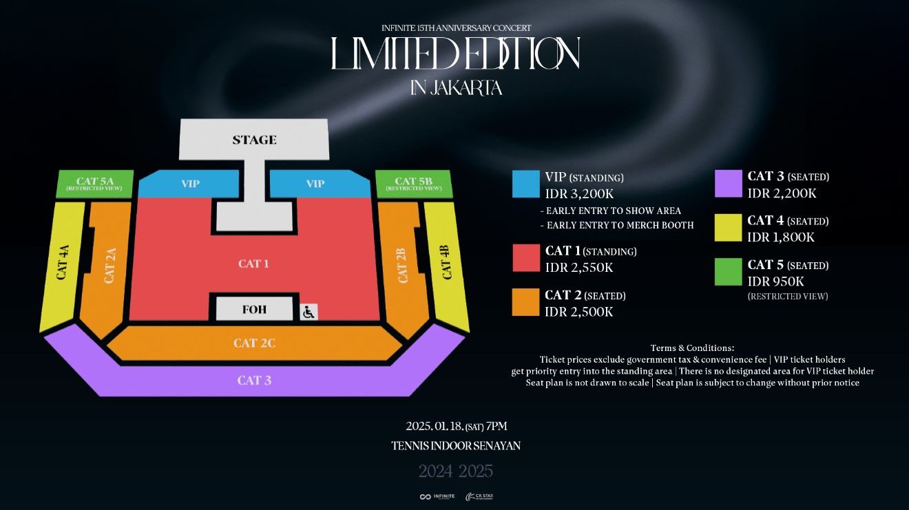 Harga Tiket dan Seat Plan Konser Infinite 15th Anniversary Concert di Jakarta - Sonora.id