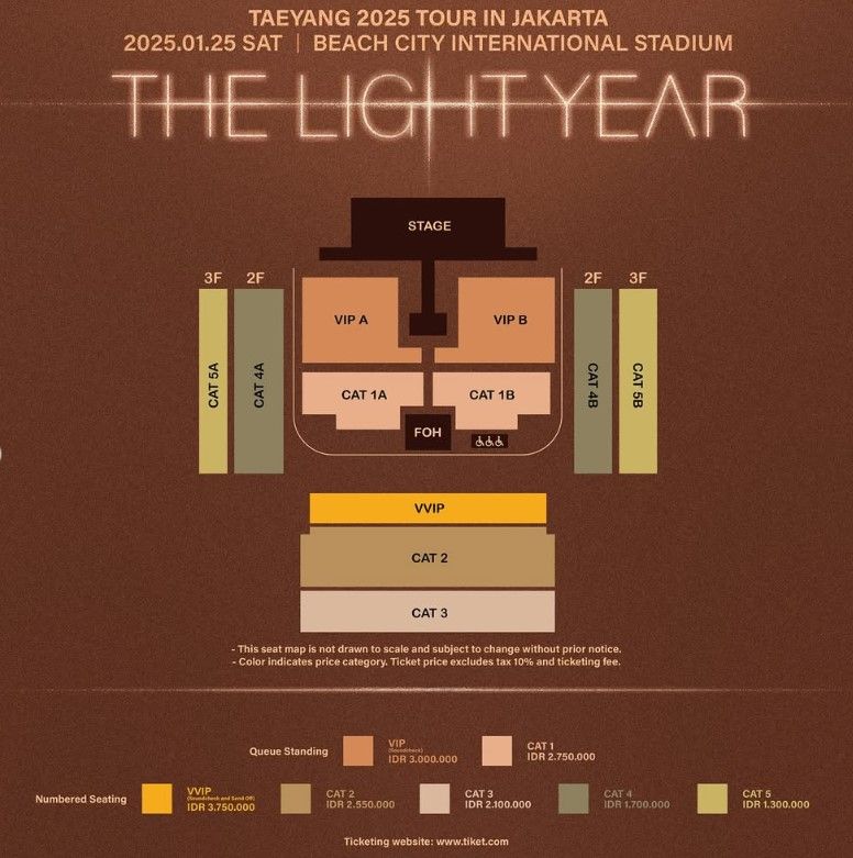 Harga Tiket dan Seat Plan Konser Taeyang 2025 The Light Year di Jakarta - Sonora.id