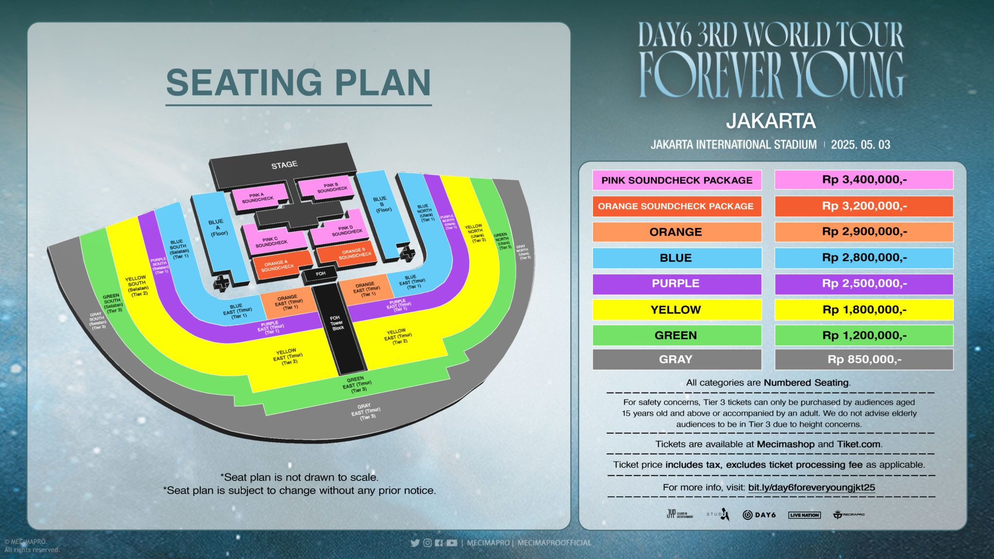 Harga Tiket dan Seat Plan Konser DAY6 Forever Young di Jakarta - Sonora.id