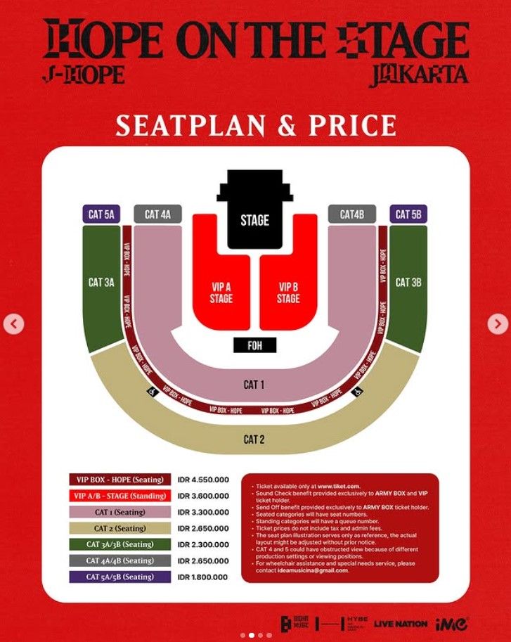 Harga Tiket dan Seat Plan Konser J-hope HOPE ON THE STAGE di Jakarta - Sonora.id