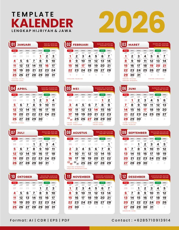Kalender 2026 Lengkap dengan Tanggal Merah, Cuti Bersama dan Libur Panjang - Sonora.id