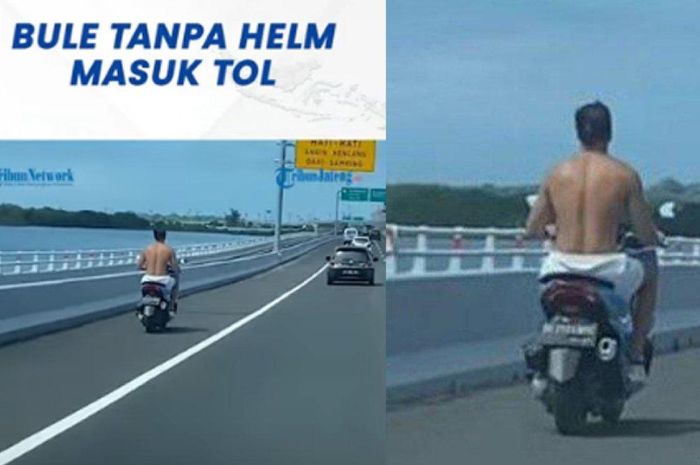Viral, Bule Rusia Naik Motor di Jalan Tol Tanpa Pakai Helm dan Bertelanjang Dada, Sudah ...