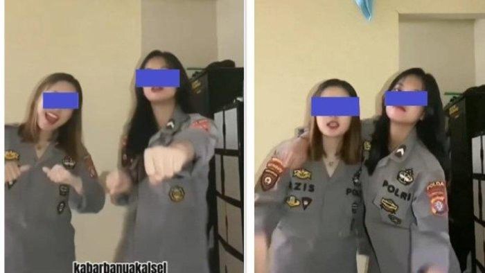 2 Wanita Nekat Joget TikTok Pakai Seragam Polisi dan Celana Pendek, Begini Nasibnya Usai Viral