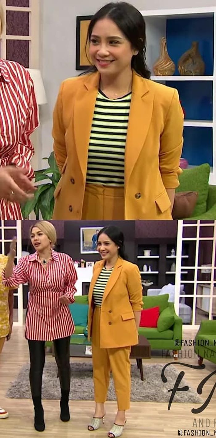Nagita Slavina Pakai Setelan Blazer Dibawah Harga Sejuta, Netizen : Tumben Murah! - Stylo