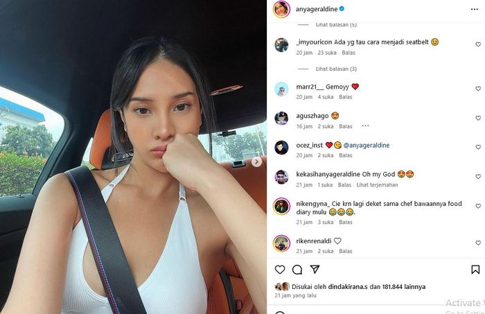 Belahan Dadanya Terhimpit, Anya Geraldine Sampai Bikin Netizen Ingin Jadi Seatbelt Mobilnya - Stylo