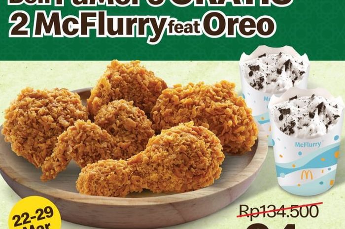 Promo McD, Beli PaMer 5 Gratis 2 McFlurry Oreo Harganya Bikin Hemat! - Nova