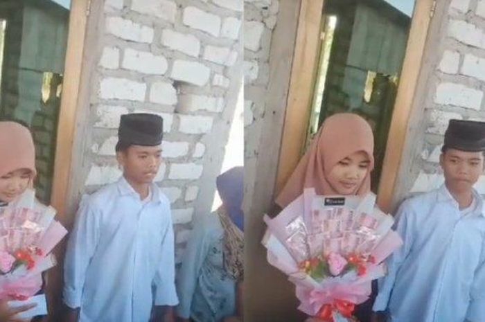 Kecil-kecil jadi Manten, Video Bocah 10 Tahun di Madura Gelar Acara Lamaran Viral, Jumlah Uang ...