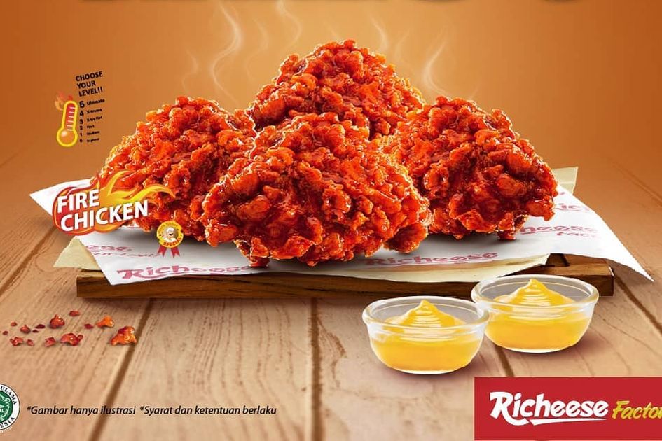 Promo Richeese Khusus Hari Ini, 4 Potong Fire Chicken Setengah Harga