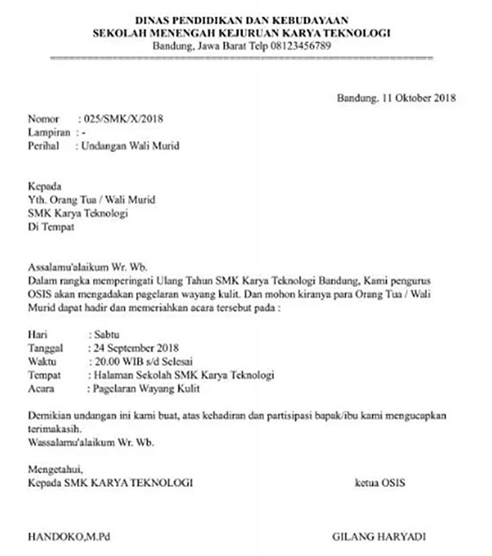 5 Contoh Surat Undangan Resmi Lengkap Dengan Struktur Yang Benar