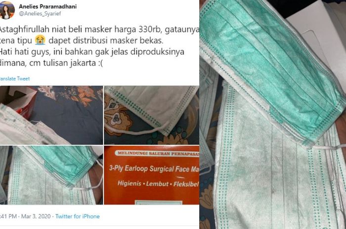 Viral Curhatan Netizen Yang Tertipu Beli Masker Bekas Seharga Ratusan