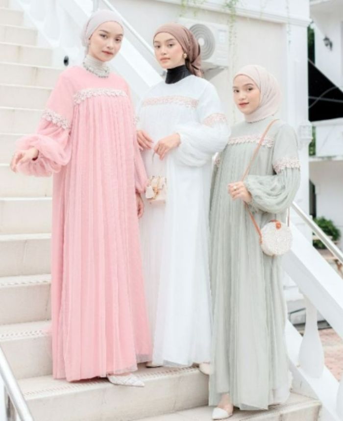 3 Gamis Tile Syari Premium 100 Ribuan untuk Baju Lebaran 2023 - Stylo
