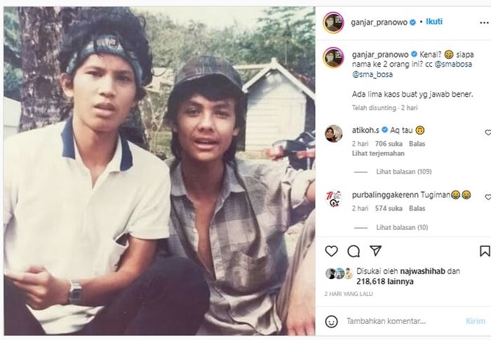 Ganjar Pranowo Pamer Foto Jadul Semasa SMA, Wajah Polosnya Bikin ...